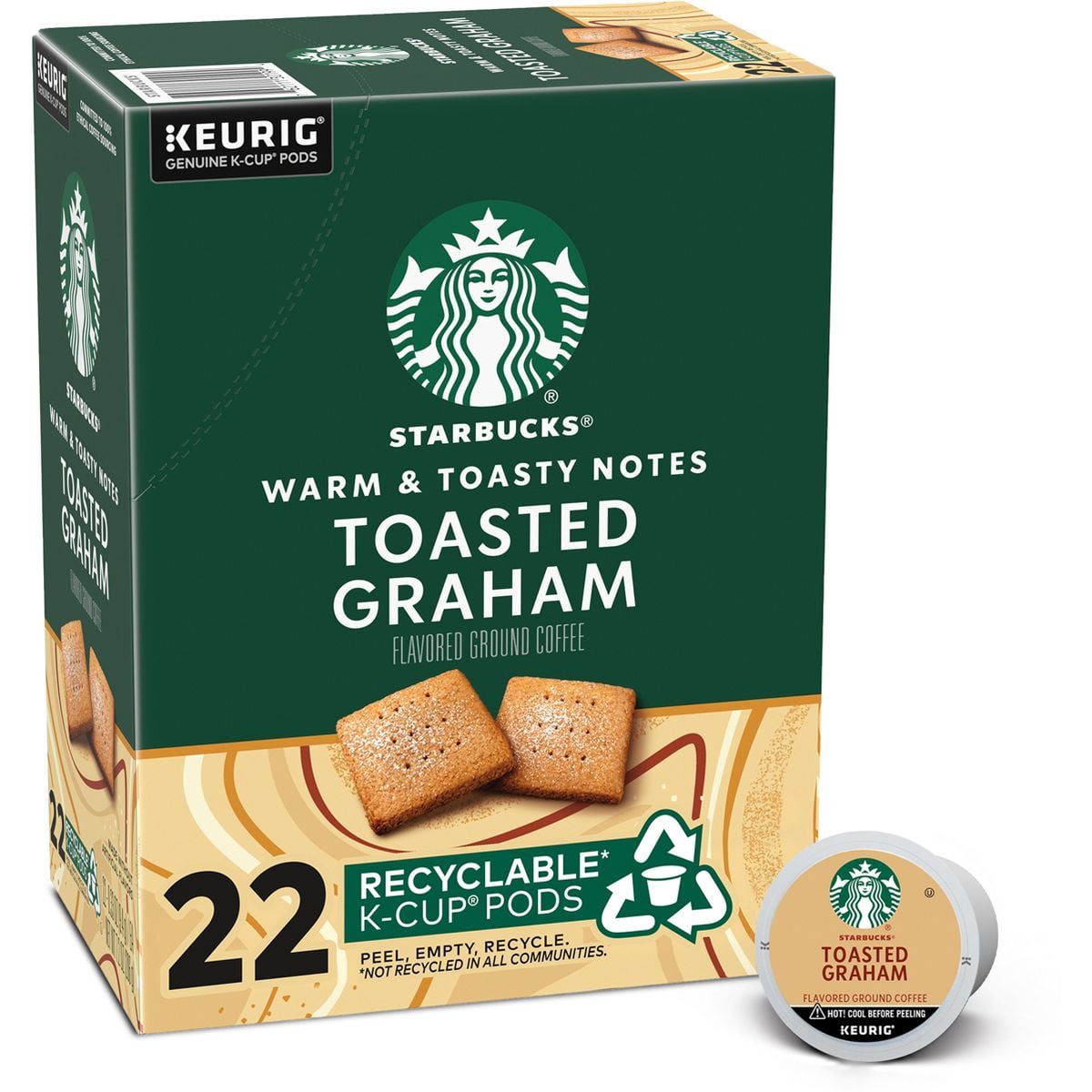 2X - Starbucks Keurig Toasted Graham Flavored Light Roast Coffee Pods ...