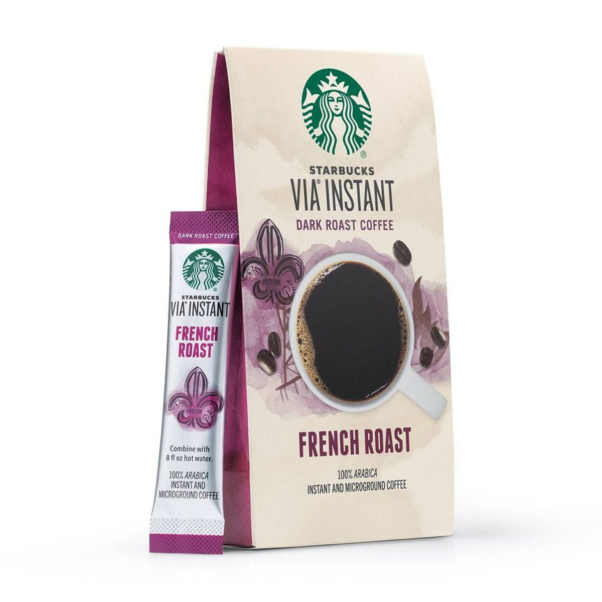 2X - Starbucks VIA Instant Coffee Dark Roast Packets - French Roast - 1 ...