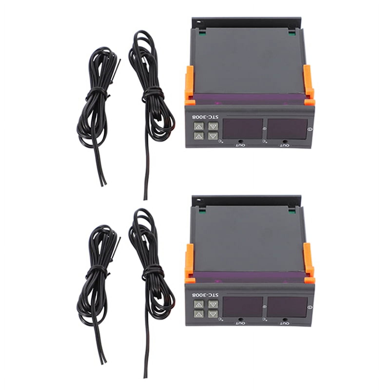 2X Stc3008 110220V Dual Digital Thermostat Temperature Controller for ...