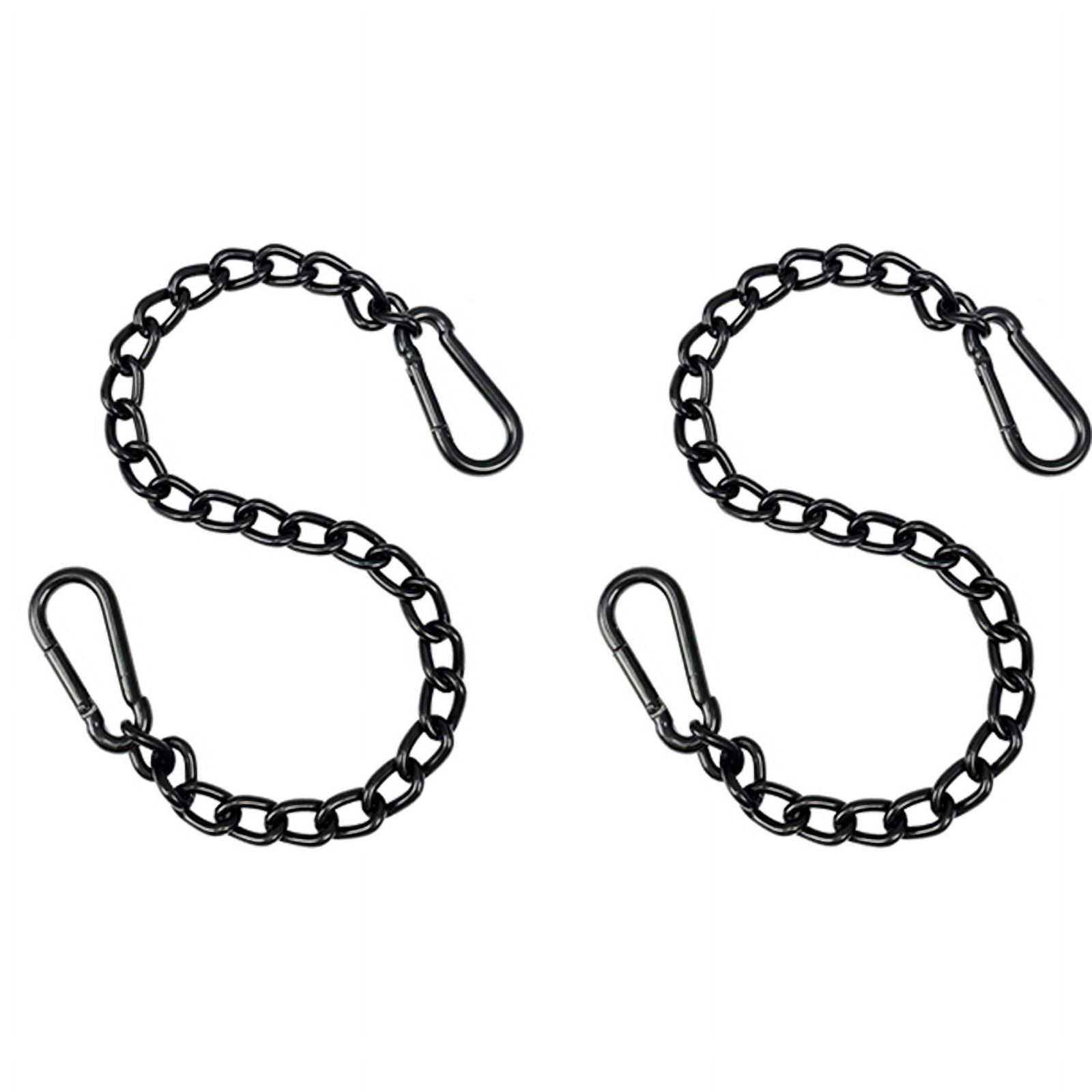 2X Steel Hanging Chair Chain with 2 Carabiners, Heavy Duty Porch Swing ...