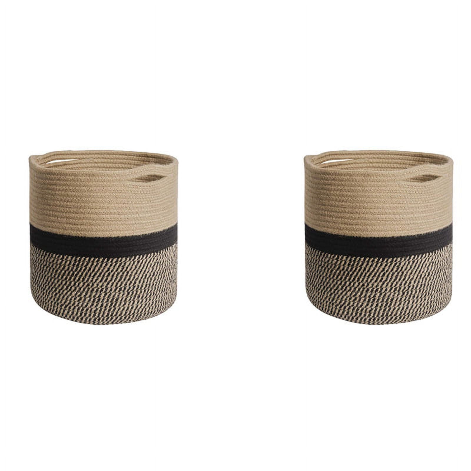 2X Storage Bins Cube Organizer Baskets, Plant Pot Cover Woven Planter ...