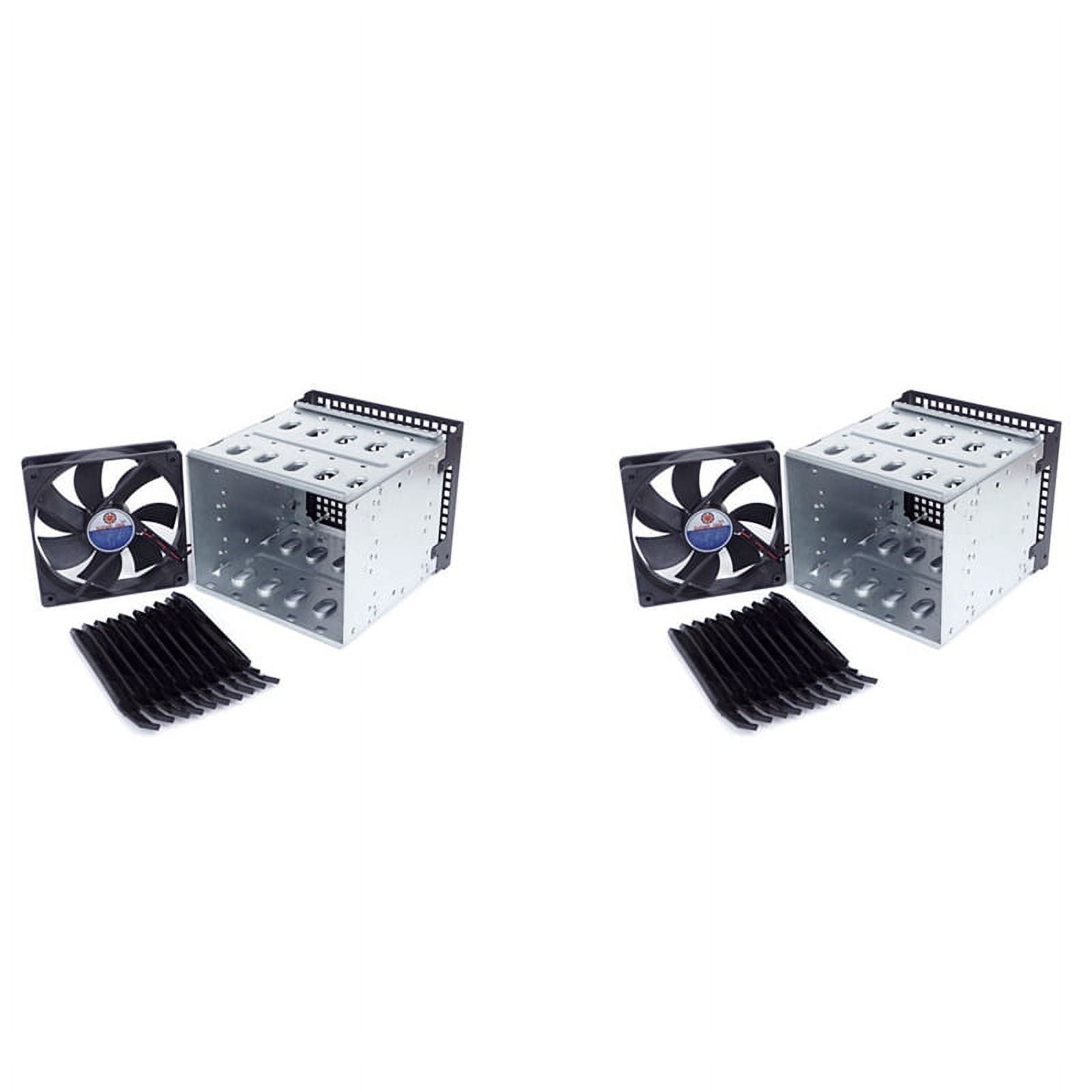 2X Storage Expansion Hard Drive Cage DIY Hard Drive Disk Cage Rack 5.25 ...