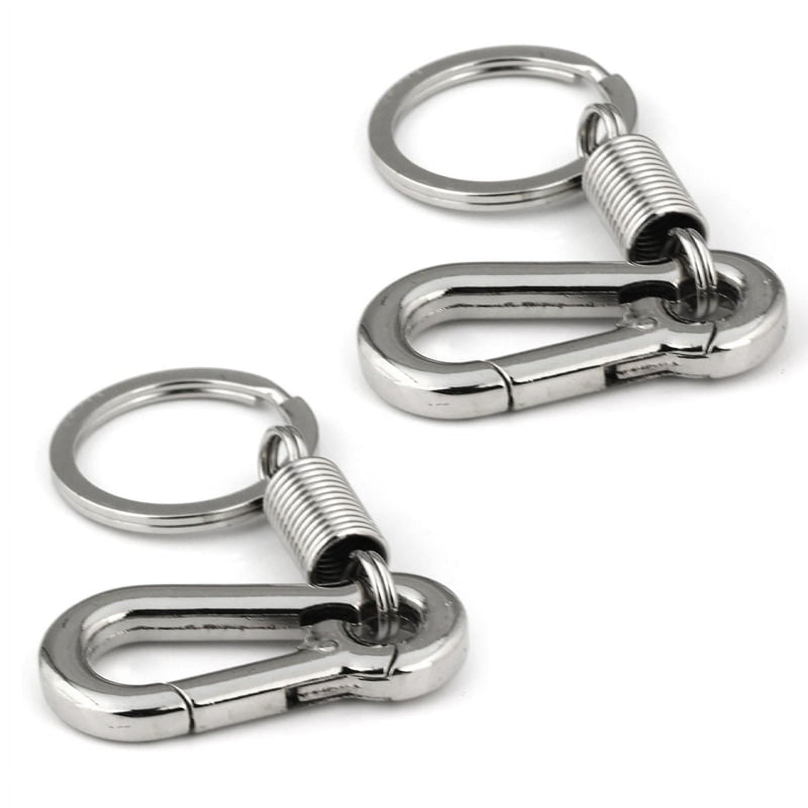 2X Sturdy Carabiner Key Chain Key Ring Polished Key Chain Spring Key ...