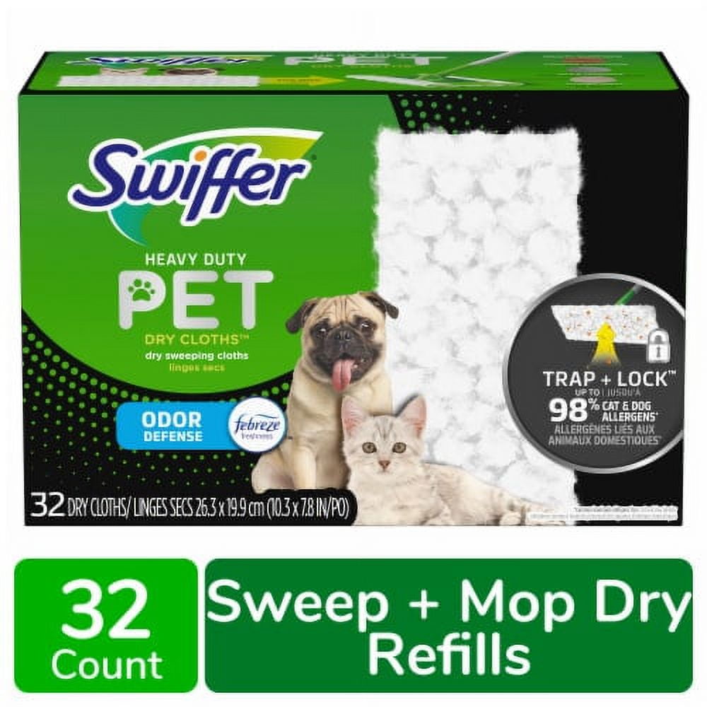2X-Swiffer Sweeper Pet Heavy Duty Multi-Surface Dry Cloth Refills - 32 ...