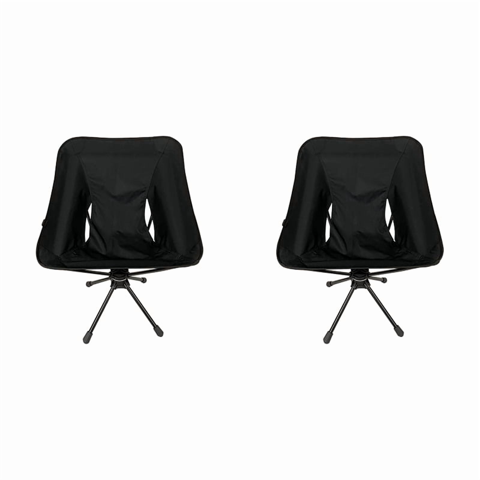 2X Swivel Chair Camping Portable Folding Chair 360 Rotating with Carry ...