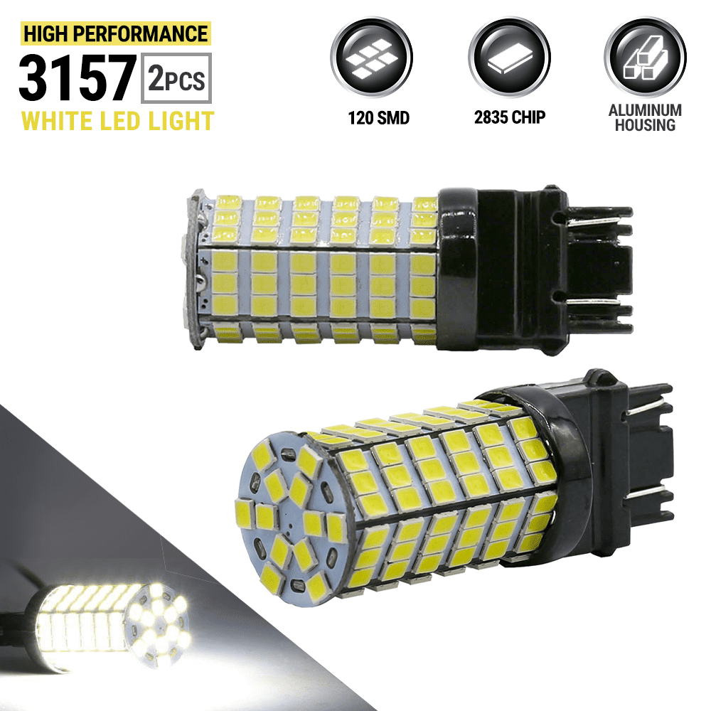 2X T20 3157/3156 LED 6000K White Brake Tail Stop Parking High Power ...