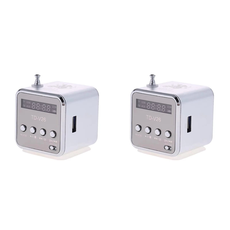 2X TD-V26 Mini Portable Sound Speaker Support TF Card FM Radio AUX ...
