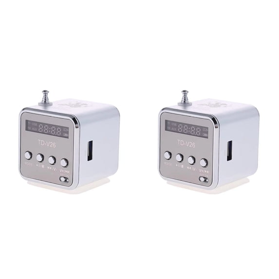 2X TD-V26 Mini Portable Sound Speaker Support TF Card FM Radio AUX ...