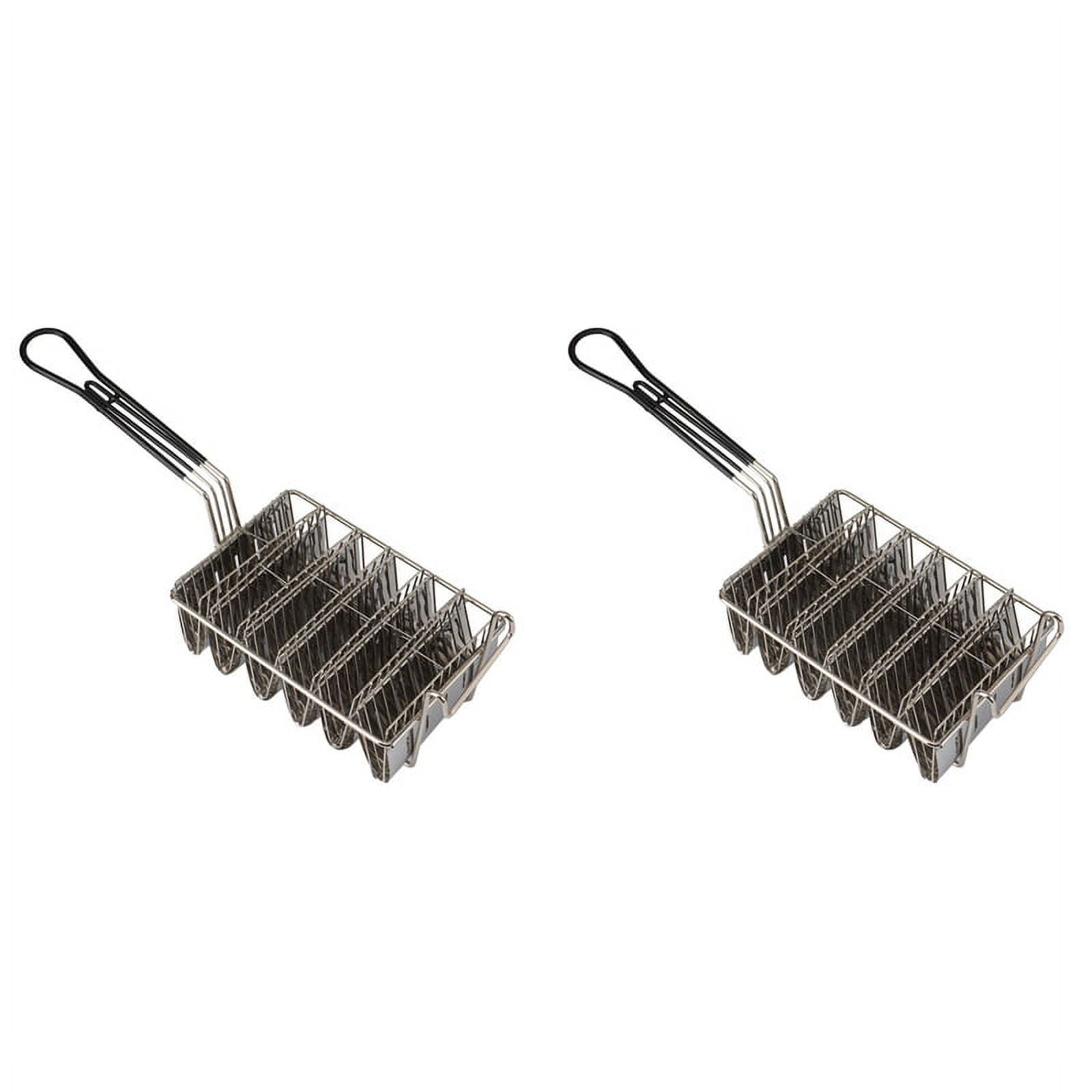 2X Taco Fryer Basket, Shell Fryer, Holds 6 Shells Deep Holders Basket ...