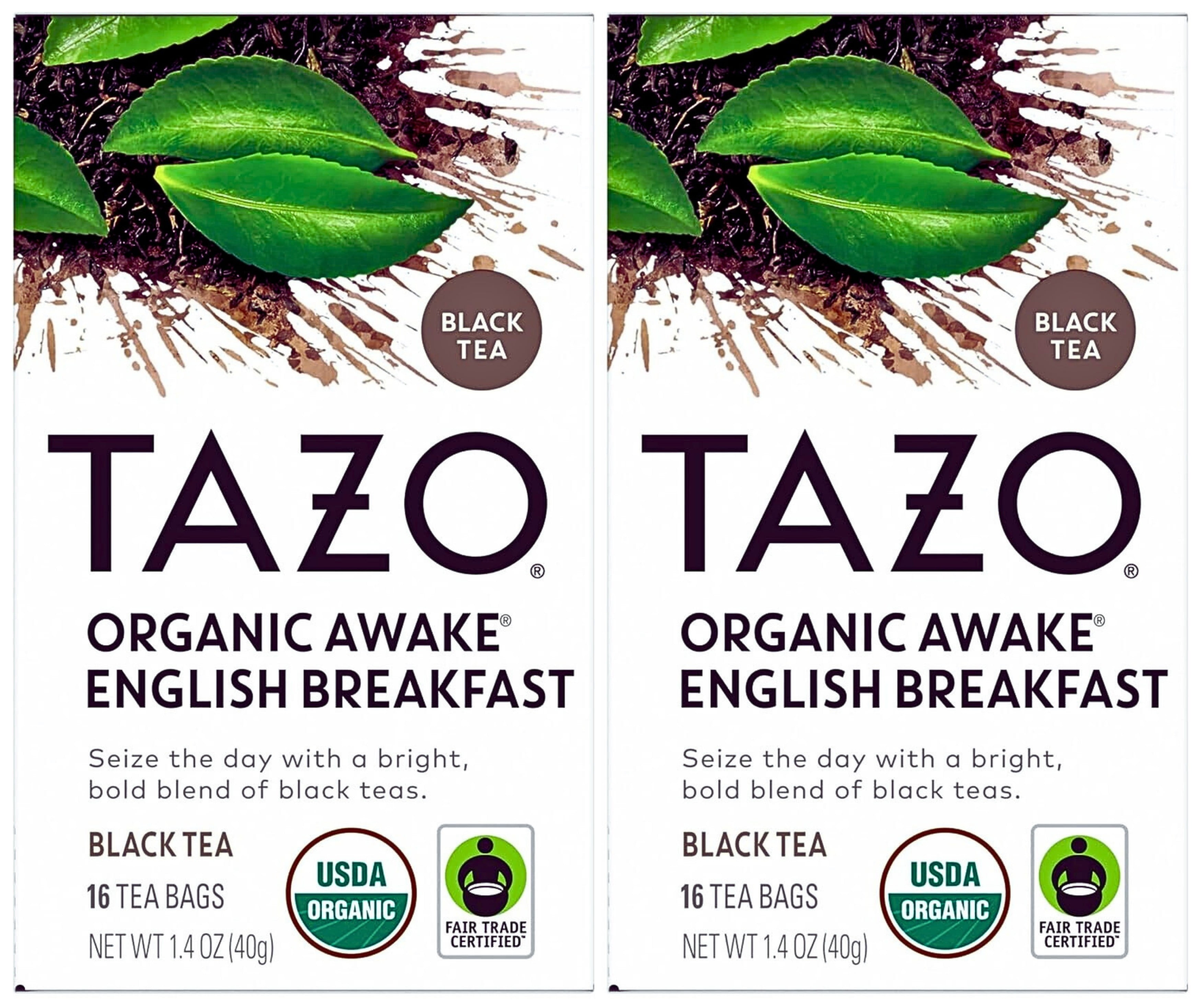 2X - Tazo Organic Awake English Breakfast Black Tea - 16ct Total 32 Tea ...