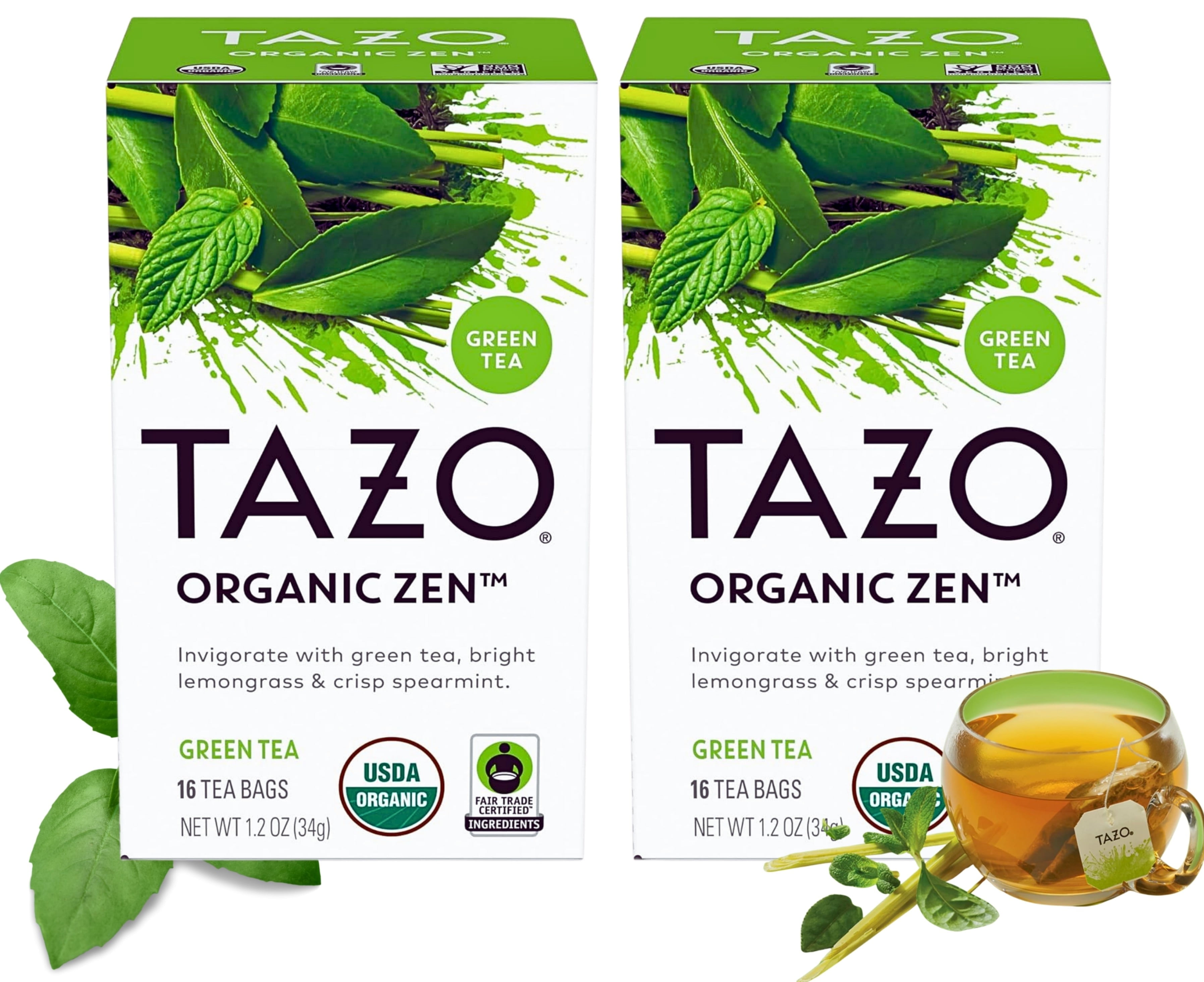 TAZO Organic Zen Green Tea, Green Tea Zen for Health and Wellness, 32 ...