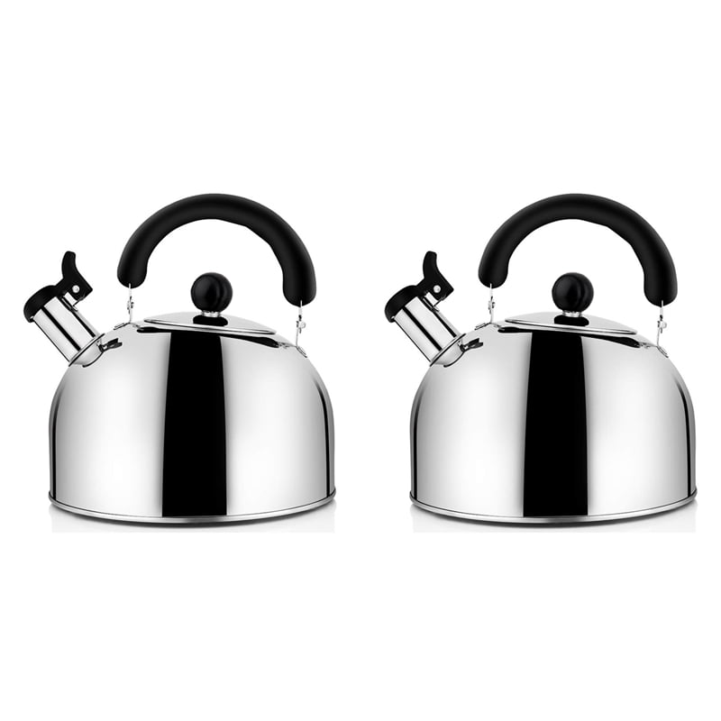 2X Tea Kettle Stovetop Whistling Tea Pot, Stainless Steel Tea Kettles ...