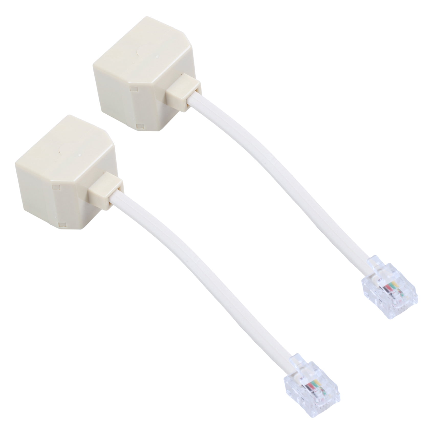 2X Telephone RJ11 Male Line to Double RJ11 Female Jack Filter Splitter ...