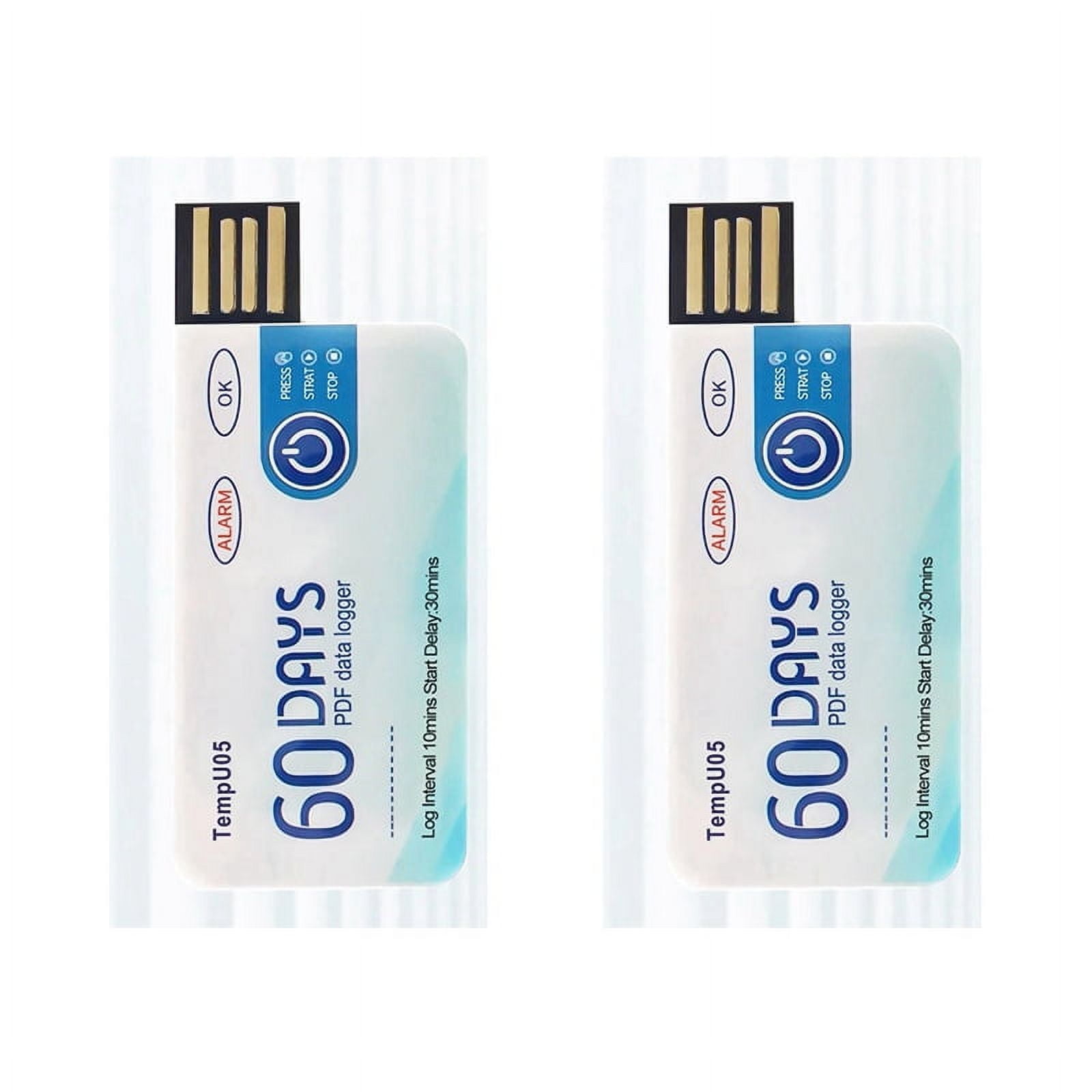 2X TempU05 Temperature Data Logger 60 Days Disposable Temperature Analyzer PDF USB - Walmart.com