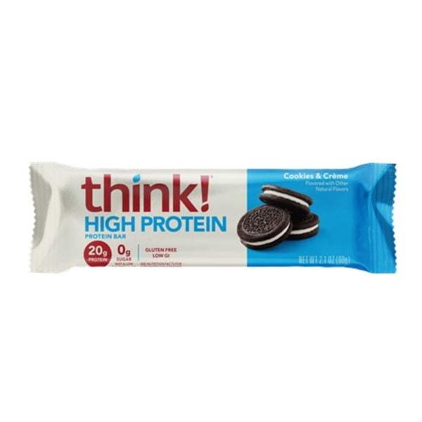 2X - Think Cookies & Creme Protein Bar 2.1 oz Package May Vary ...