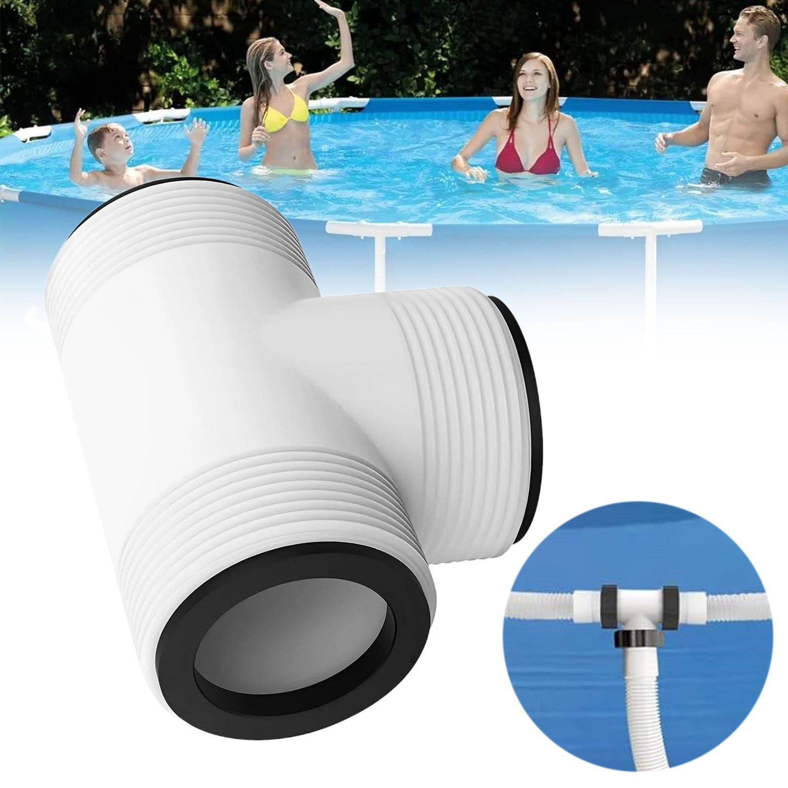 2X Three-Hole Water Pipe Connector Clearance! Hose Fitting 38Mm Pool ...