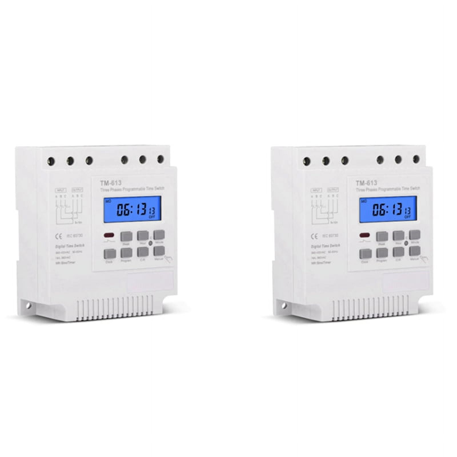 2X Three Phases 380V 415V Programmable Switch with Backlight - Walmart.com