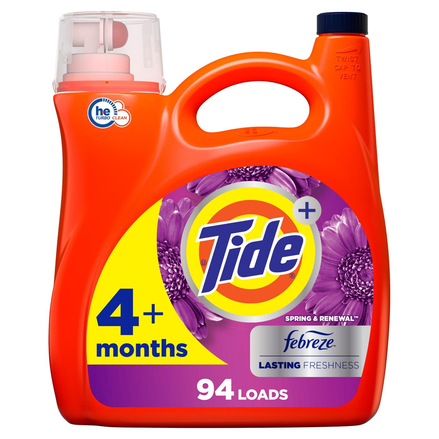 2X - Tide + Febreze HE Turbo Clean Liquid Laundry Detergent, 94 Loads ...