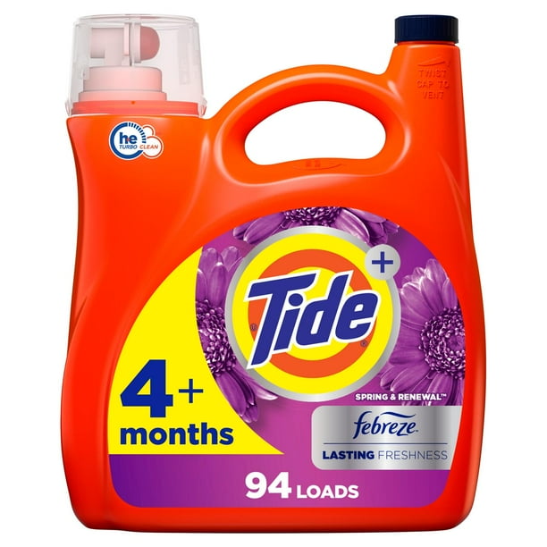 2X - Tide + Febreze HE Turbo Clean Liquid Laundry Detergent, 94 Loads ...