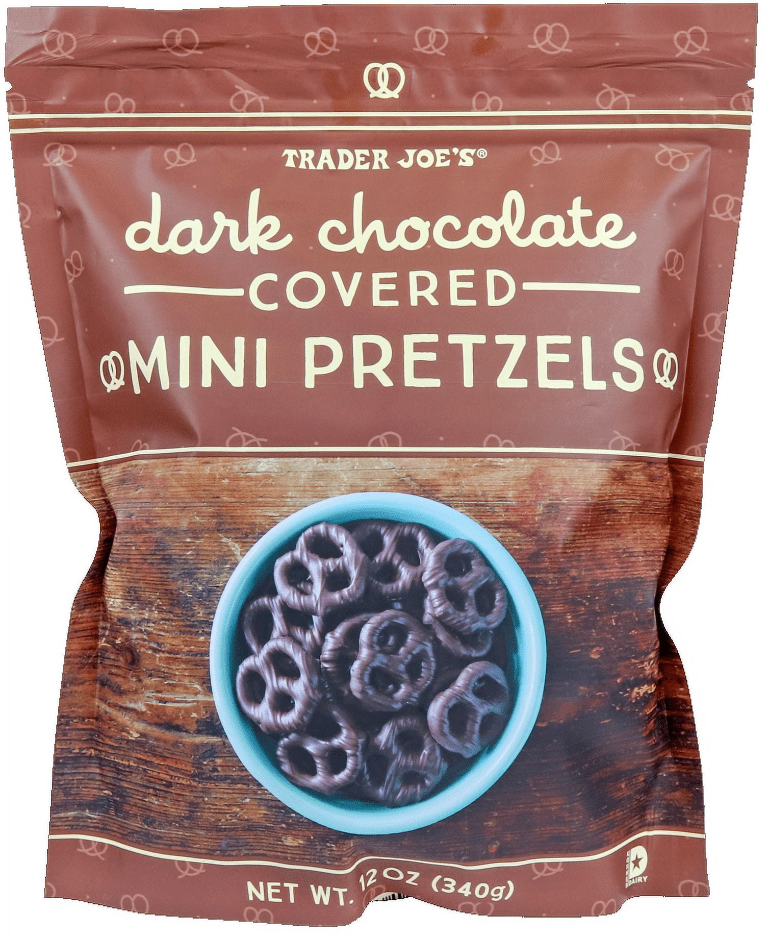 2X-Tjs Dark Choclolate Covered Mini Pretzels-12 Oz - Walmart.com
