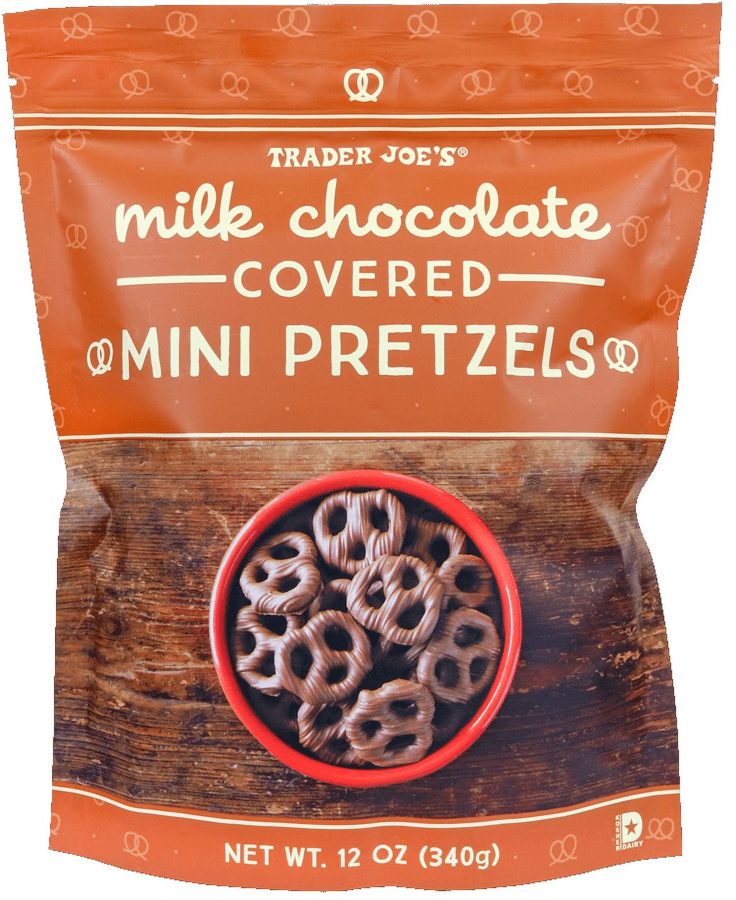 2X-Tjs Milk Chocolate Covered Mini Pretzels-12 Oz - Walmart.com
