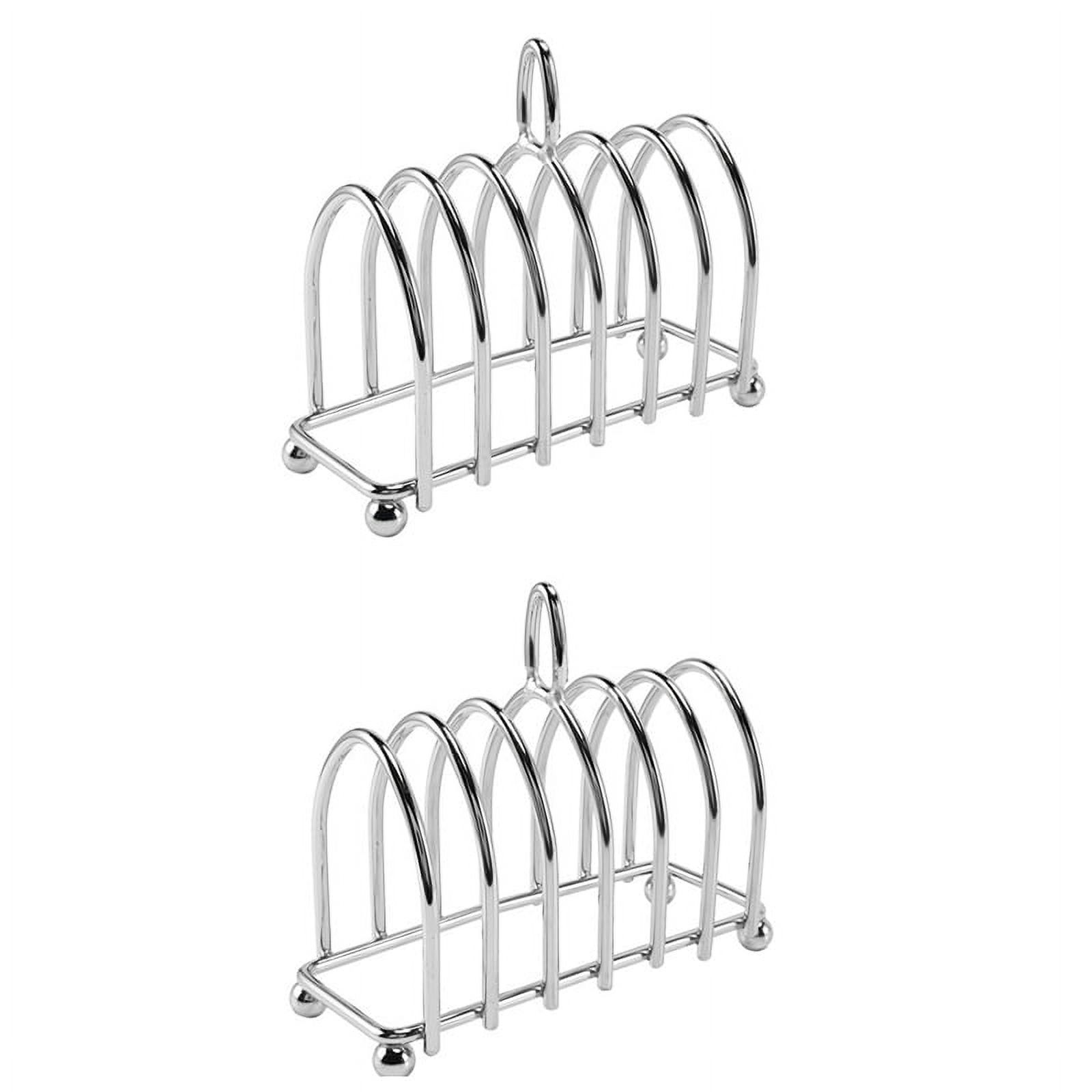 2X Toast Bread Rack Holder 6 Slice Stainless Steel Toast Rack with Ball ...
