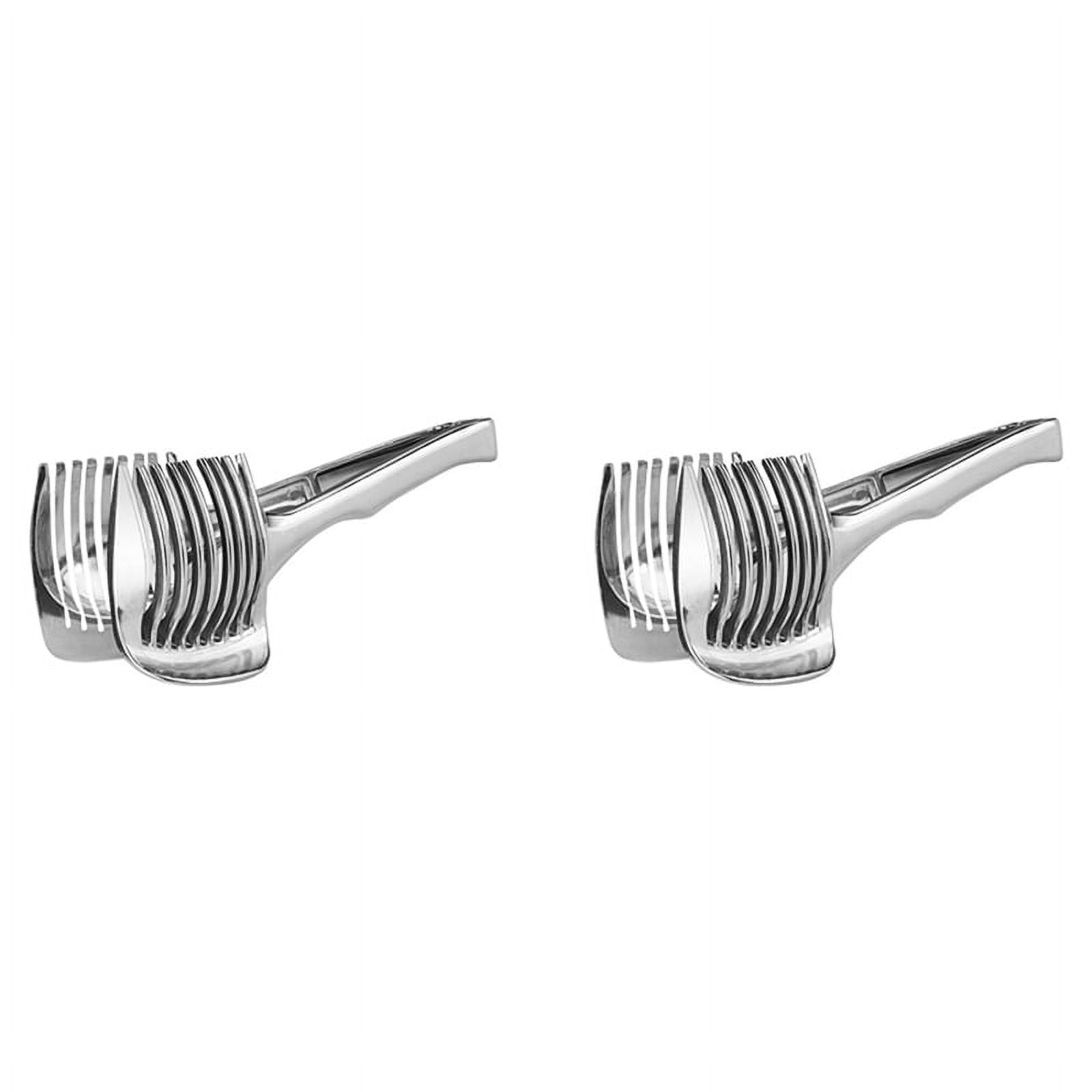 2X Tomato Lemon Slicer Stand Round Fruit Cutter with Handle Kitchen ...