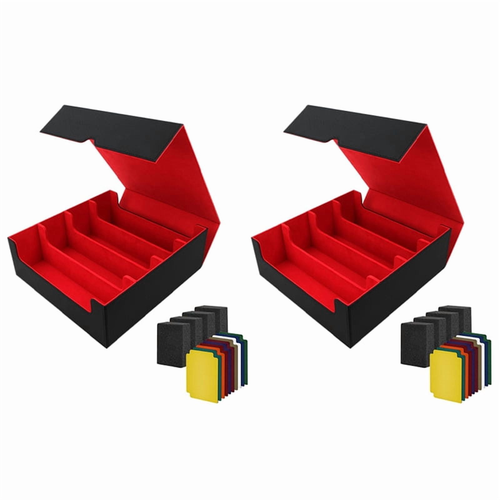 2X Trading Card Storage Box,4 Rows Card Deck Case ,Magnetic Closure ...