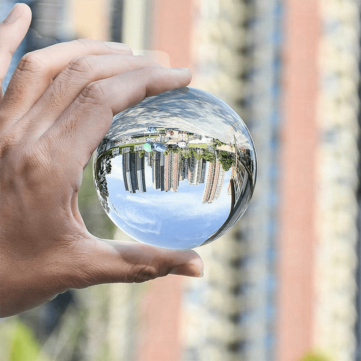 2X Transparent Color Glass Crystal Ball Healing Sphere Photography ...