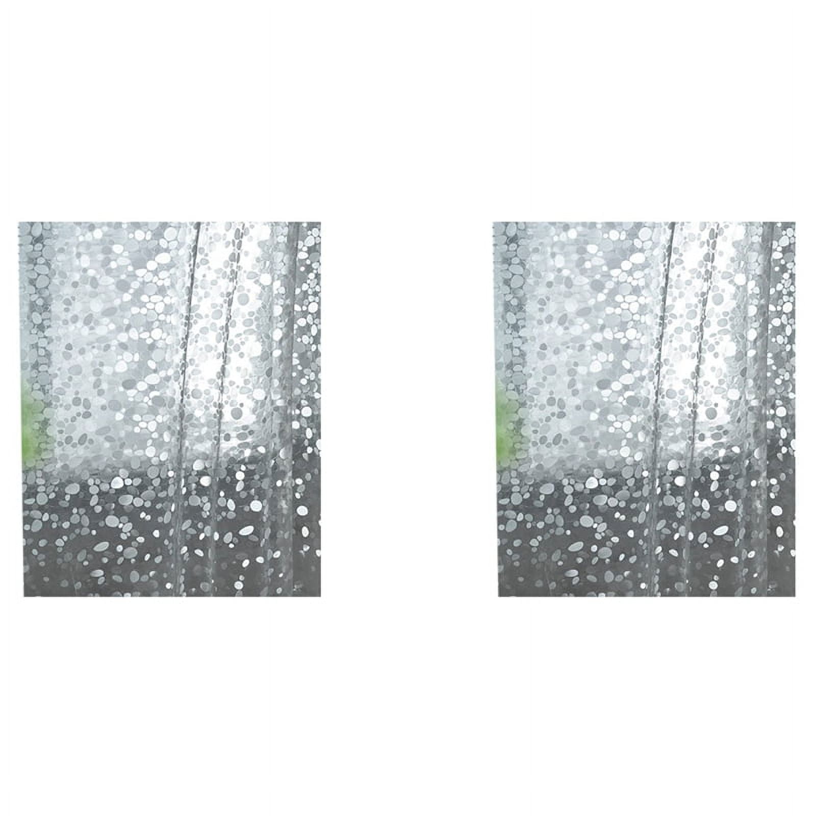 2X Transparent Shower Curtain Lining, Pebble Pattern Plastic Bathroom ...
