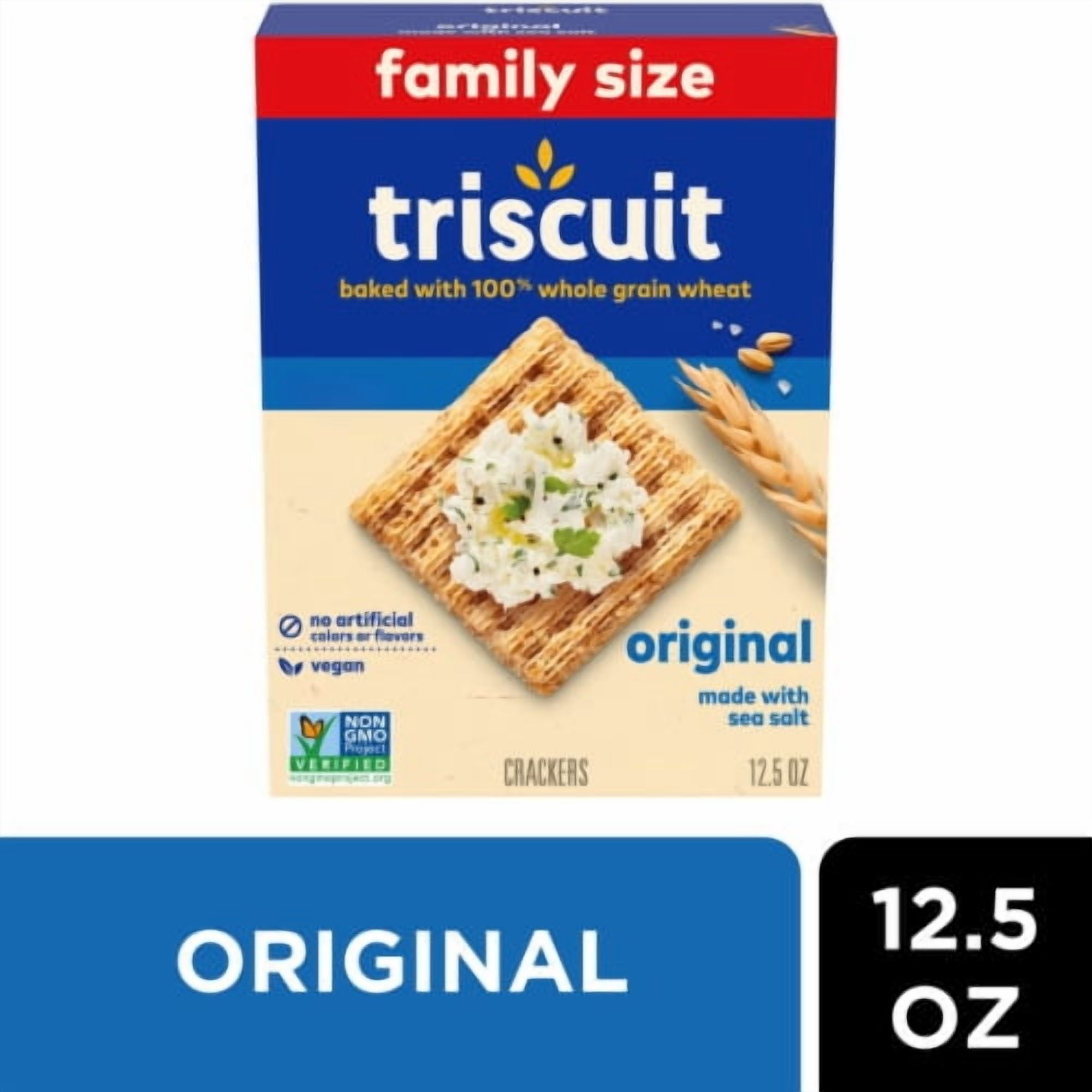 Triscuit Original Whole Grain Wheat Vegan Crackers Family Size - 12.5oz ...