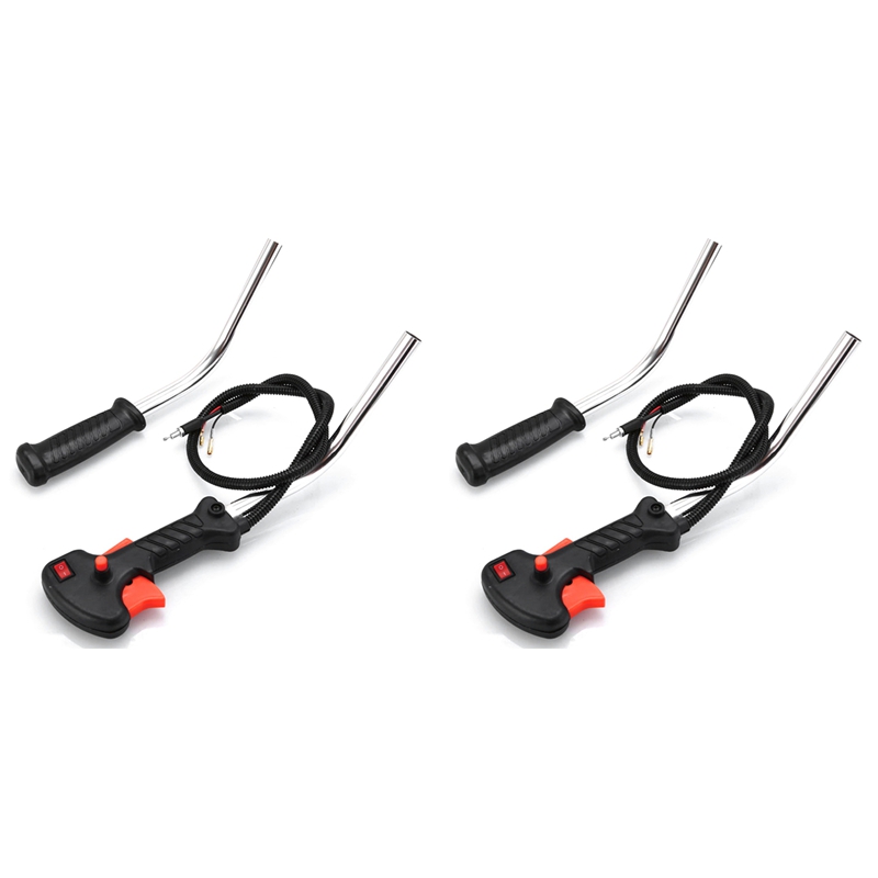 2X Tube Handle Throttle Trigger Cable Aluminum String Trimmer Parts ...