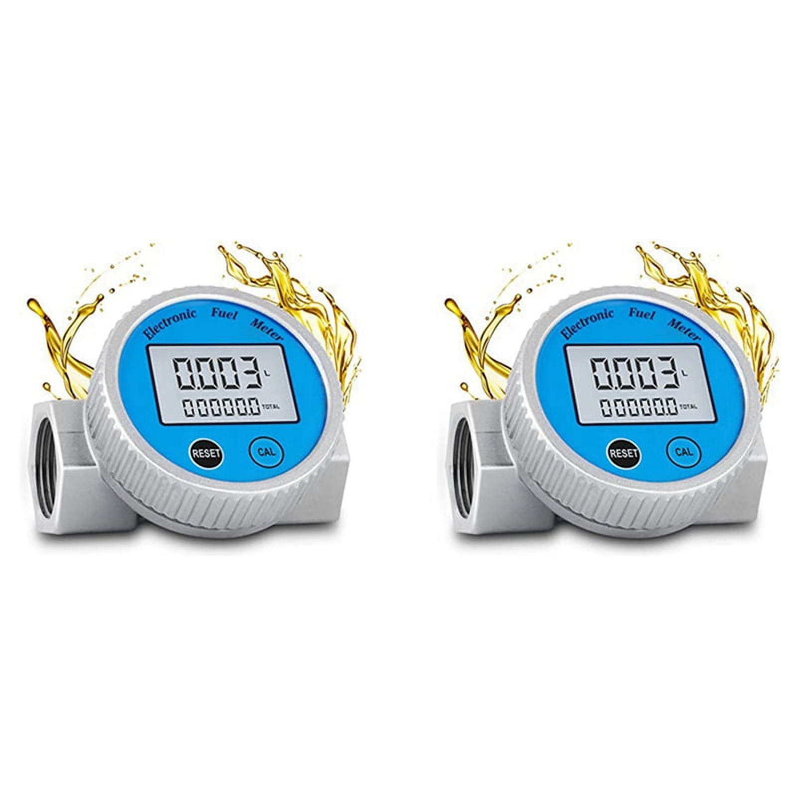 2X Turbine Flow Meter Digital Flowmeter 2.37-26.41GPM for Water Methanol Oil,1in NPT - Walmart.com