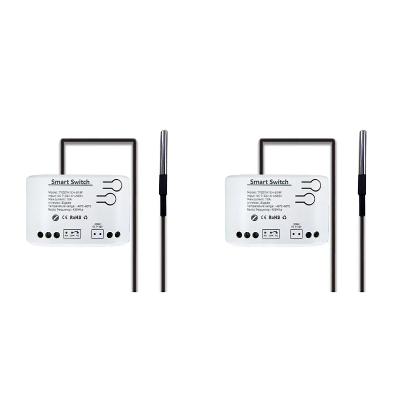 2X Tuya Smart Switch with Temperature Sensor Passive Dry Contact Relay ...