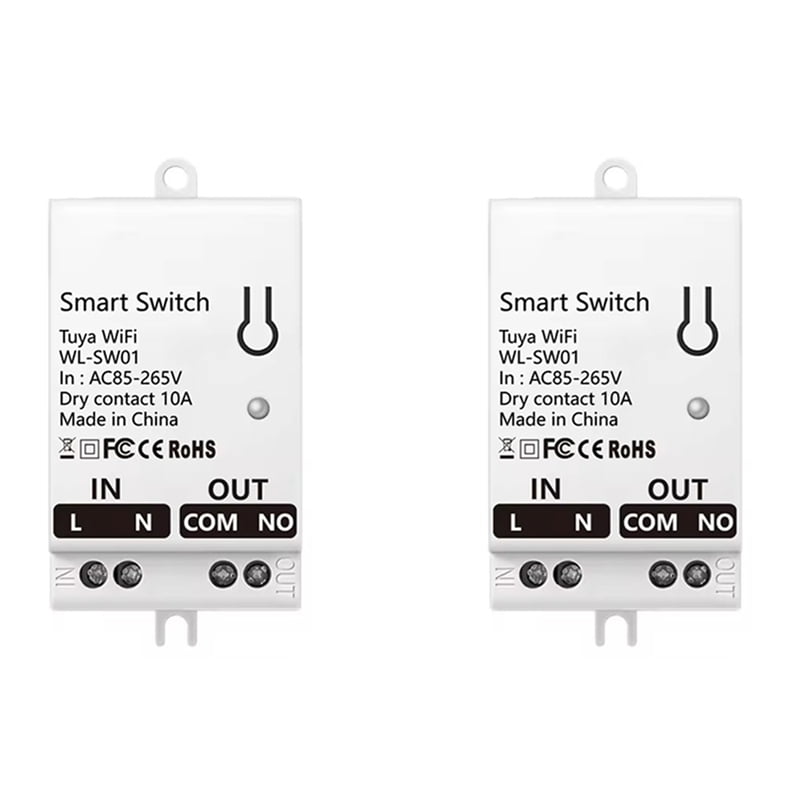 2X Tuya Smart WiFi Dry Contact Switch Module 10A Home Universal DIY ...