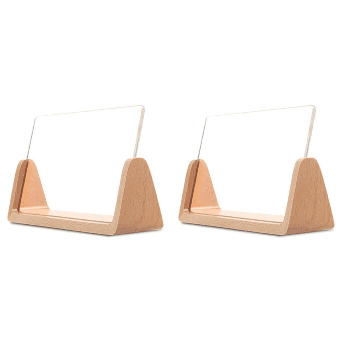 2X U-Shaped Acrylic Photo Frame Solid Wood Home Desk Decoration for ...