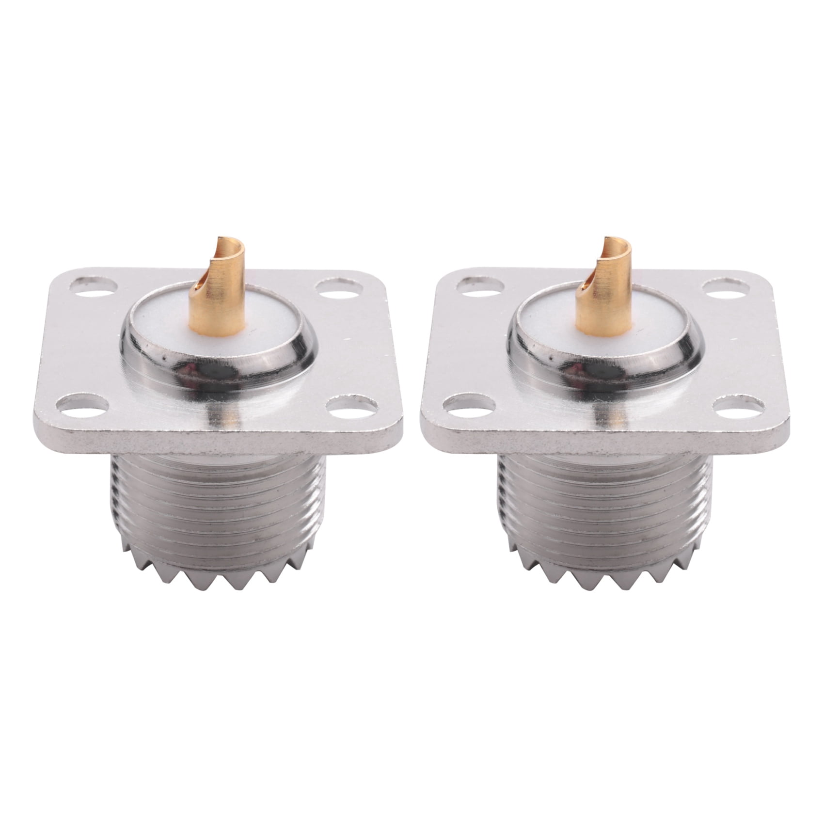 2X UHF SO-239 Female Jack Square Shape Solder Cup Coax Connector for ...