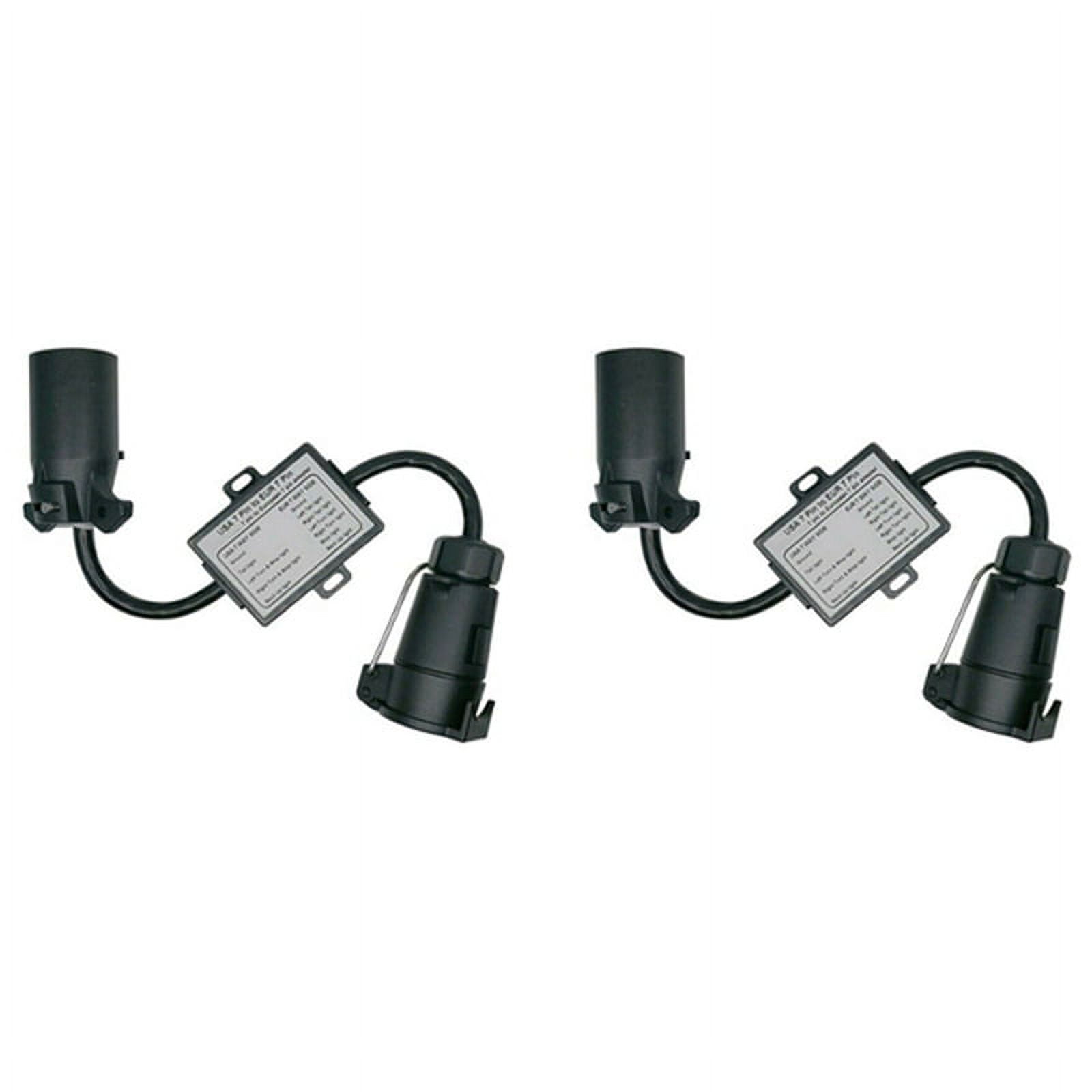 2X USA to EU Trailer Light Converter US 7-Way Blade Socket to EU 7-Pin ...