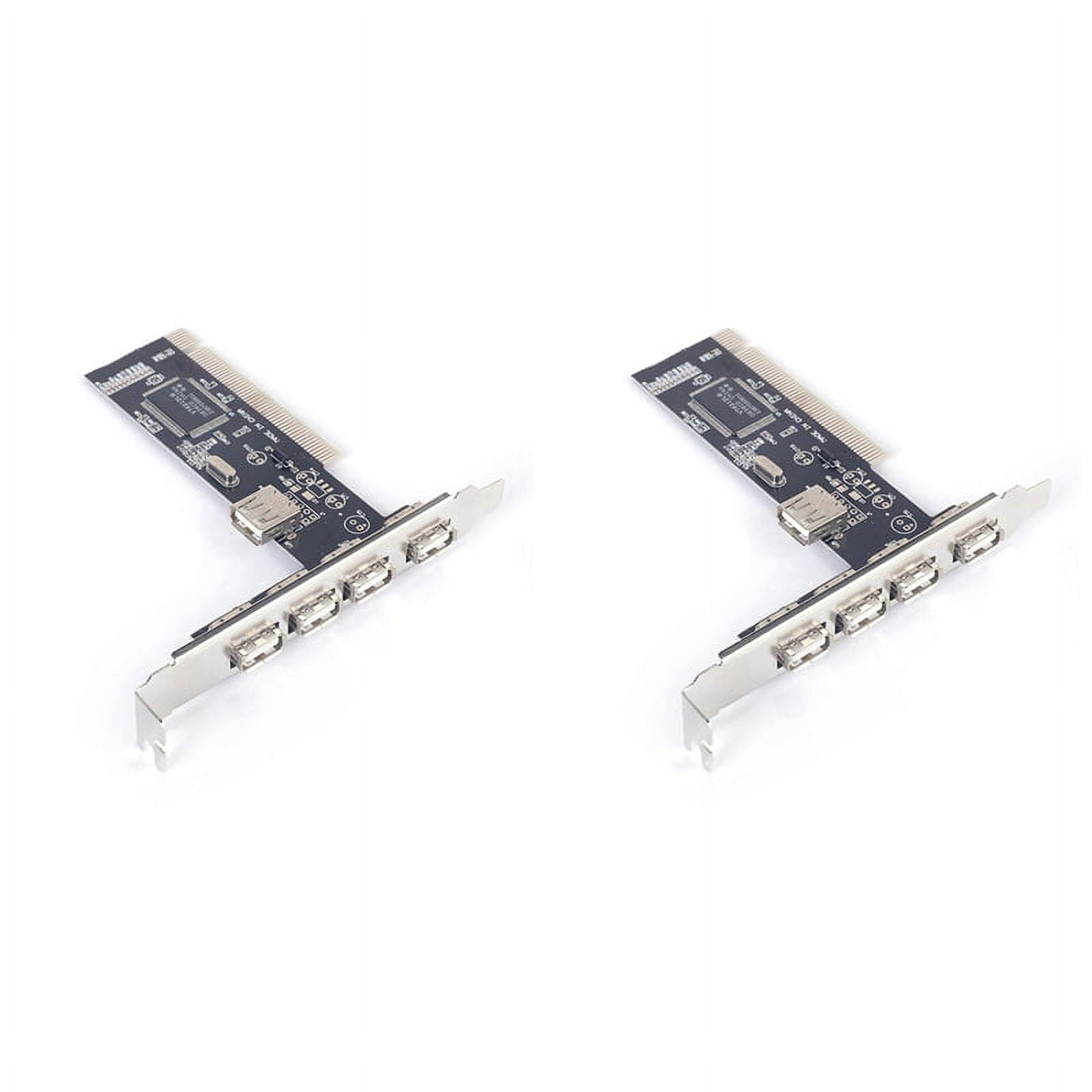 2X USB 2.0 4 Port 480Mbps High Speed VIA HUB PCI Controller Card ...