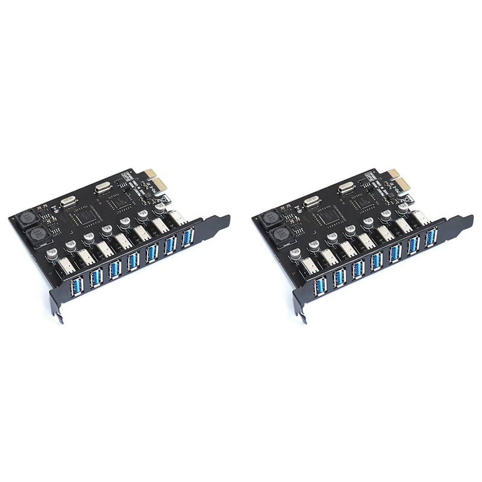 NEW 2X USB 3.0 PCI Express Adapter E to 7 Ports 3 Expansion Card USB3 PCIe PCI-E X1 Controller ...