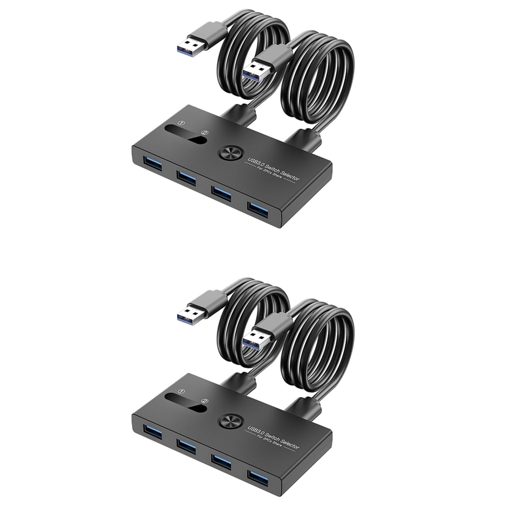 2X USB 3.0 Switch 2 in 4 Out KVM Docking Station Printer Sharing Device ...