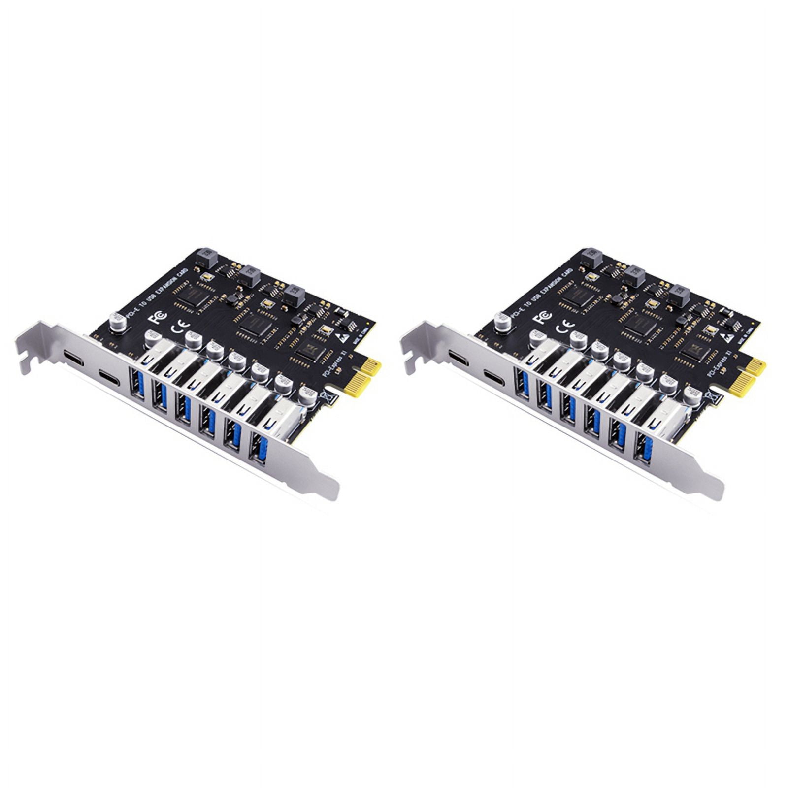 2X USB 3.2 and Type C PCI-E Expansion Card PCIE to Controller 6Port ...