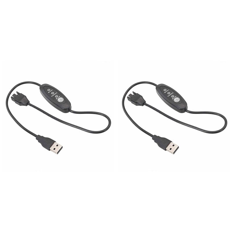 2X USB 5V to 12V Boost Fan Cable Adjustable USB to 4 Pin Fan Cable 3 ...
