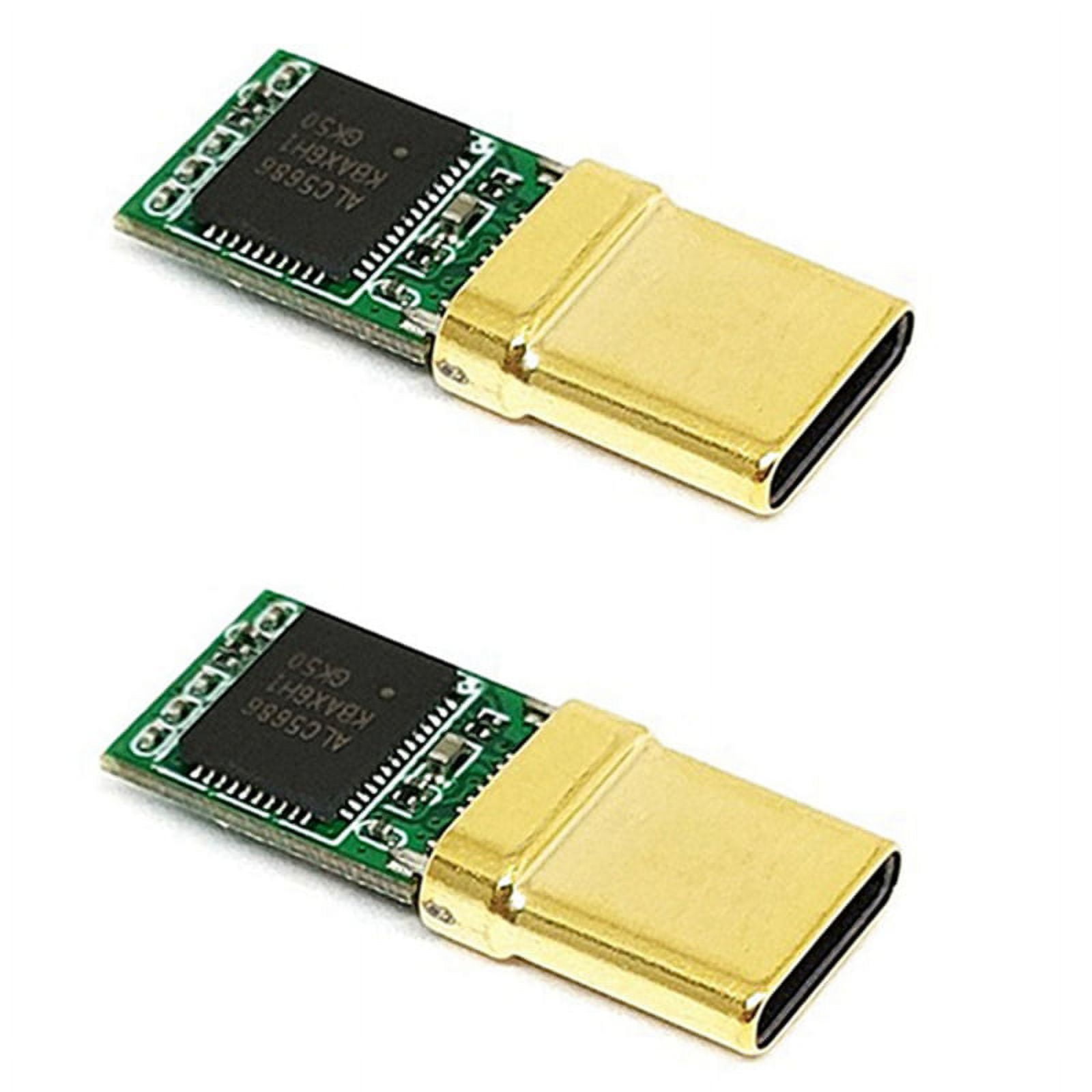 2X USB-C Male Plug, Decoder Chip ALC5686, Gold-Plated 1U, 32Bit 384Khz ...