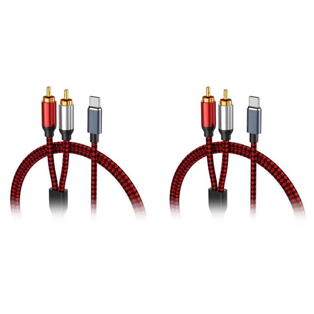 2X USB C to 2 Audio Cable Type C Male to 2 Male Audio Cable for Tablet ...