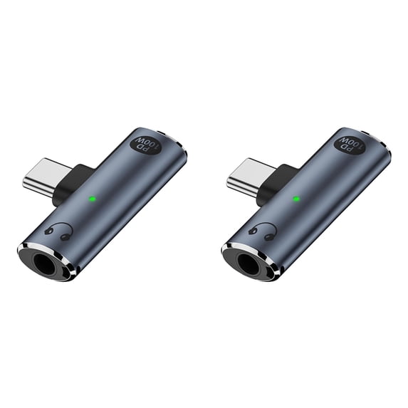 2X USB C to Audio Jack Adapter with 100W Fast Charging,2-in-1 USB C to ...