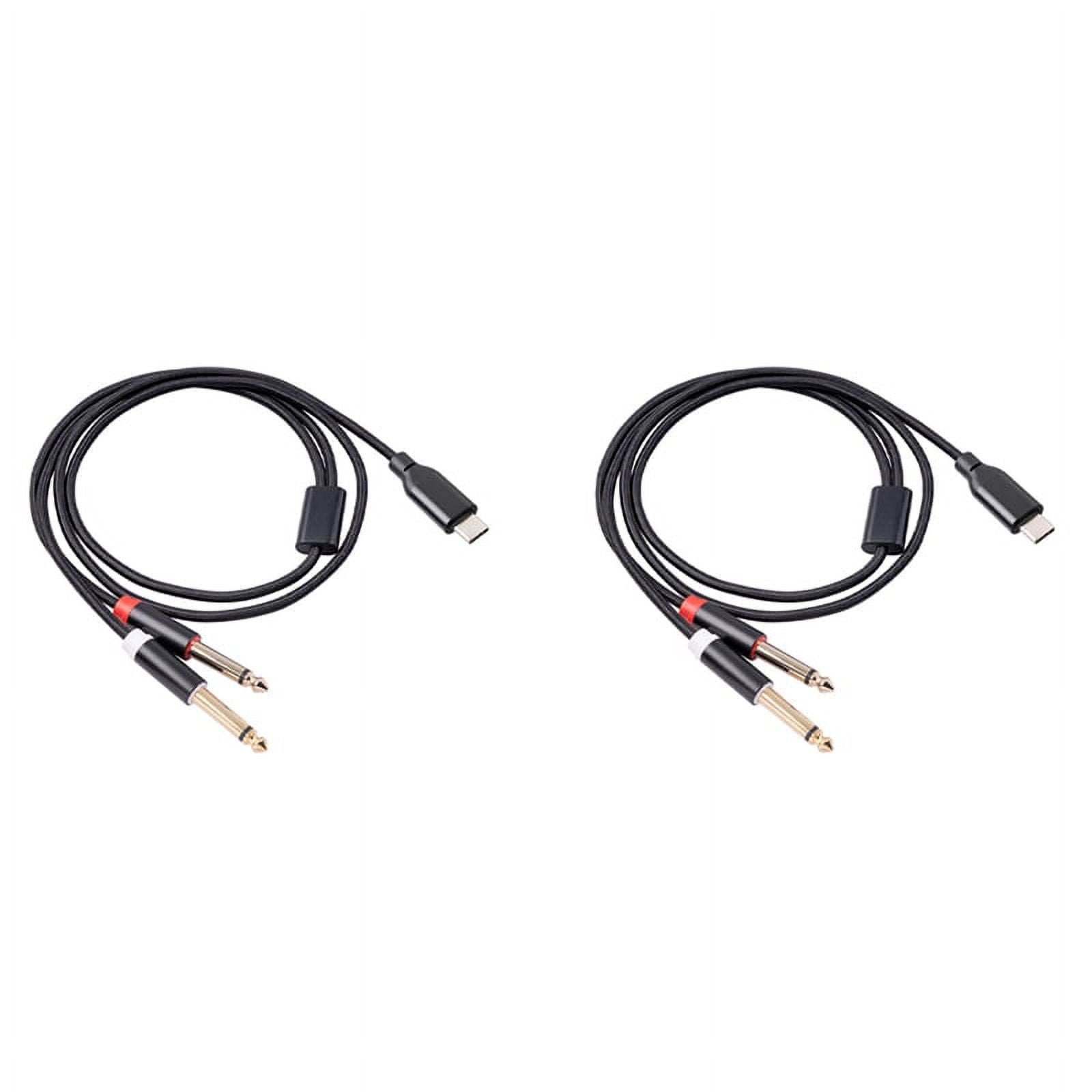 2X USB C to Dual 6.35mm Audio Stereo Cable Type C to Dual 6.35mm Audio ...