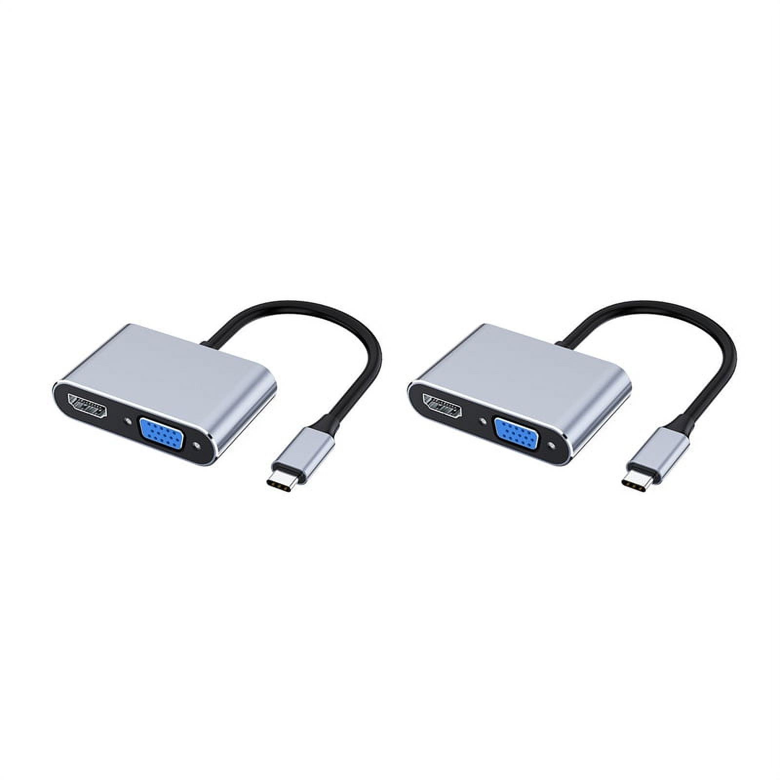 2X USB C to VGA Multiport Adapter 4K Type C USB-C HUB Video Projectors ...