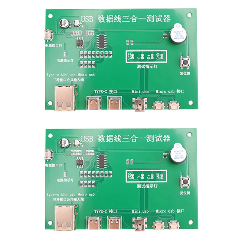 2X USB Cable Tester, Data Wire Test Fixture Precise Type-C/Mini USB ...