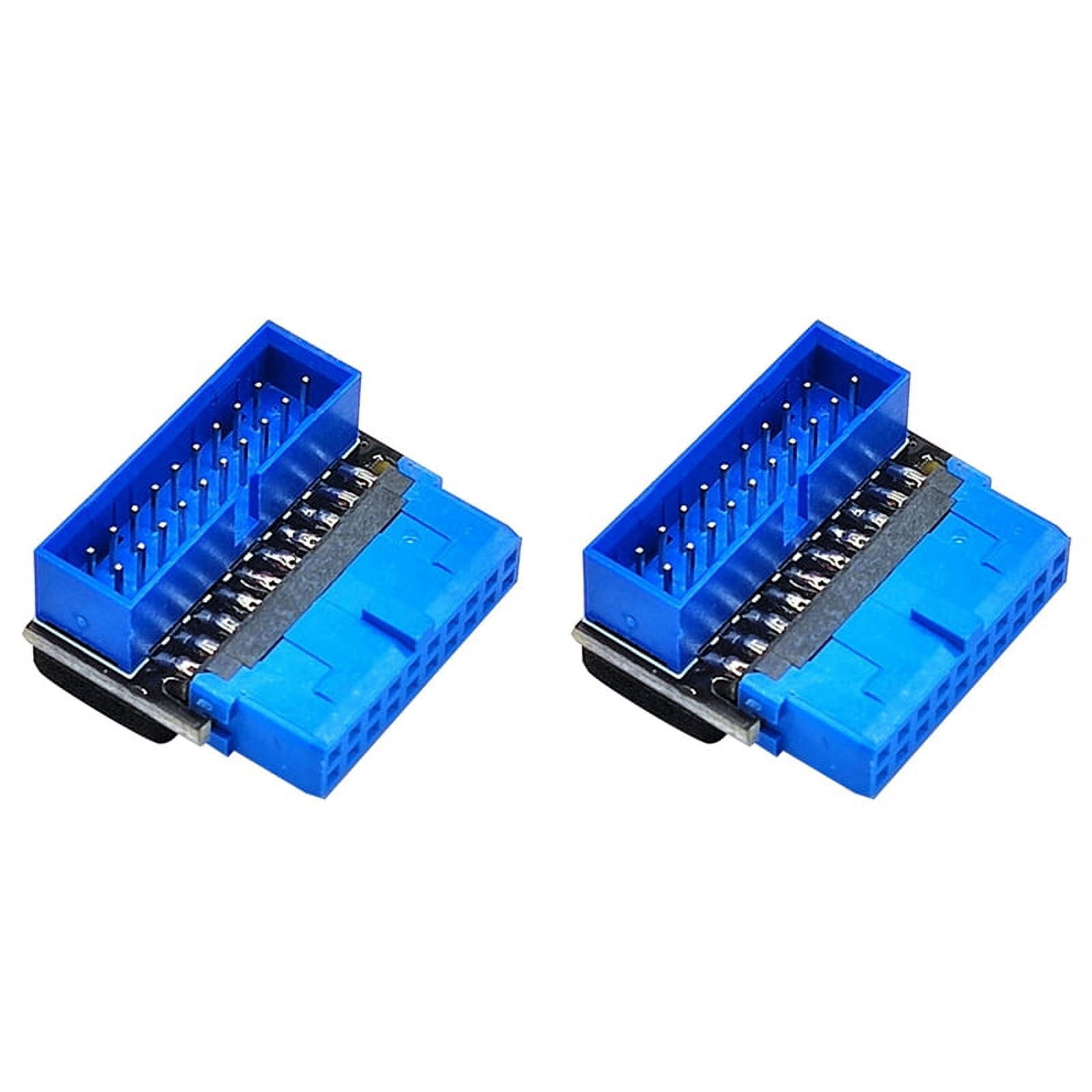 2X USB Header Adapter USB3.2 GEN1 19Pin/20Pin Socket 90 Degree Steering ...